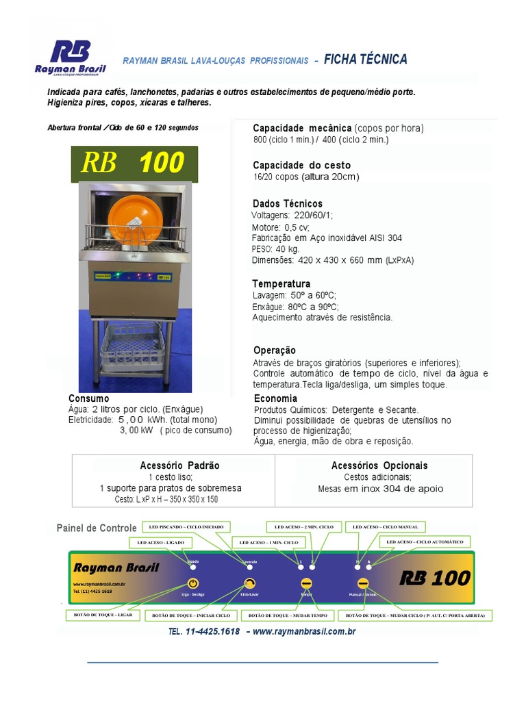 Ficha Tecnica RB 100 | PDF