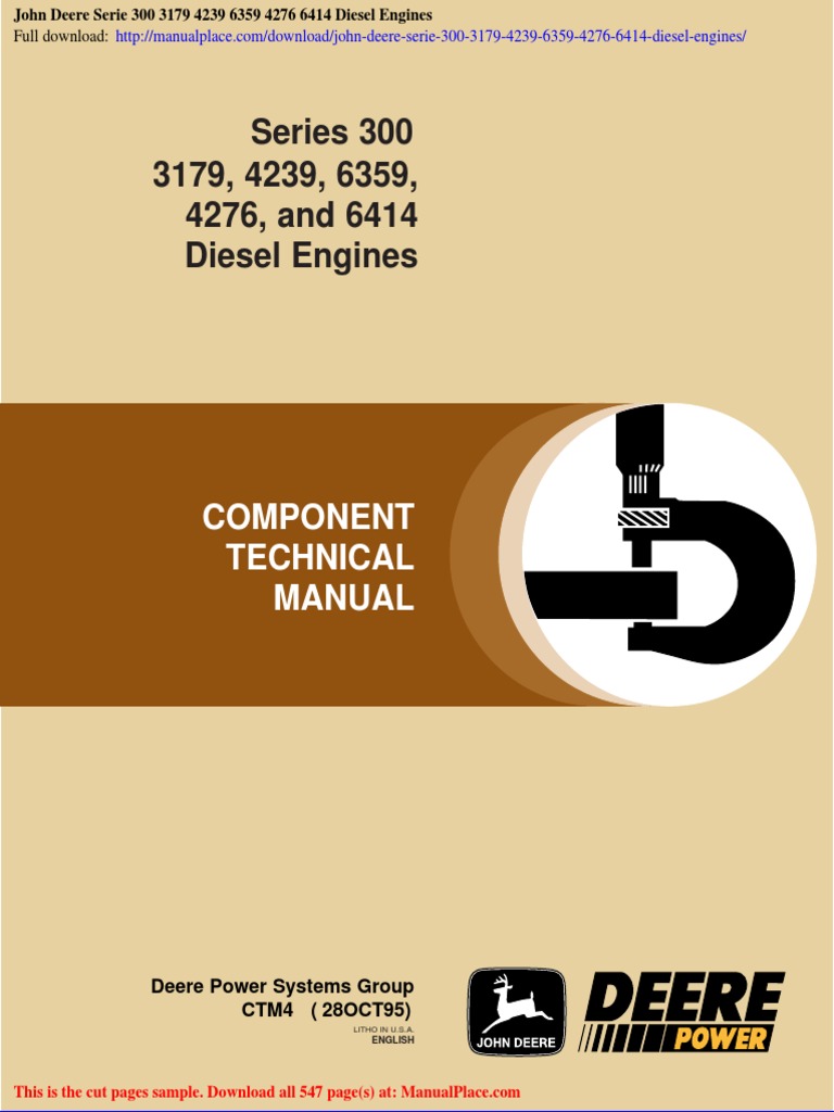 John Deere Serie 300 3179 4239 6359 4276 6414 Diesel Engines | PDF