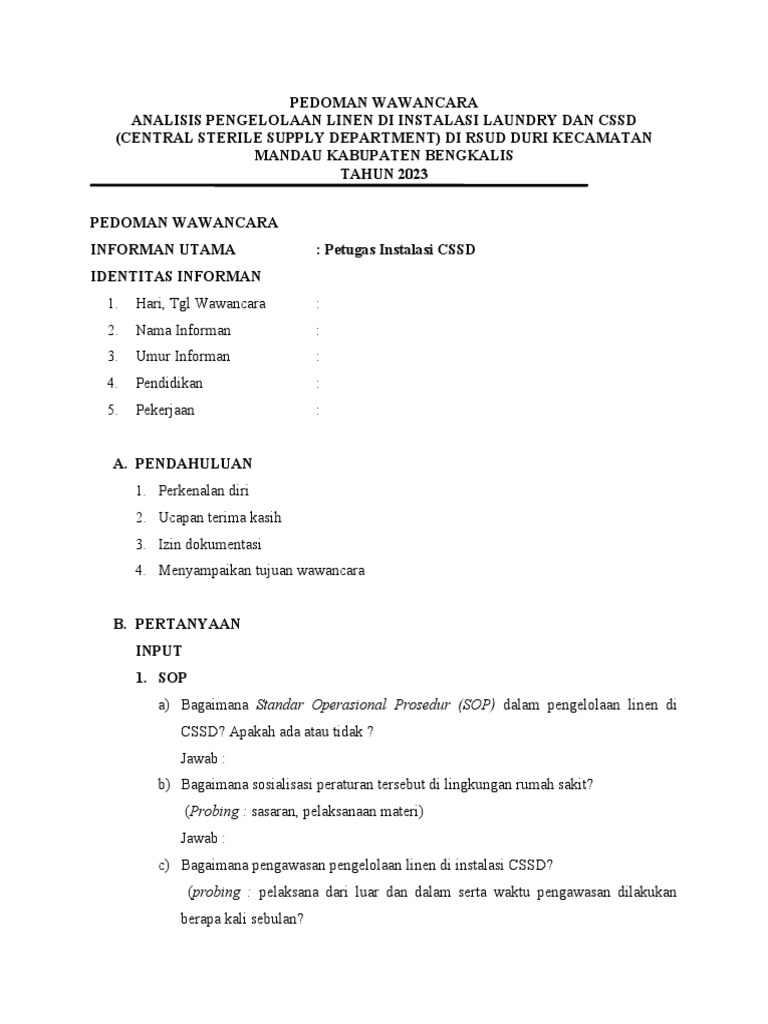 PW Petugas CSSD 1 | PDF