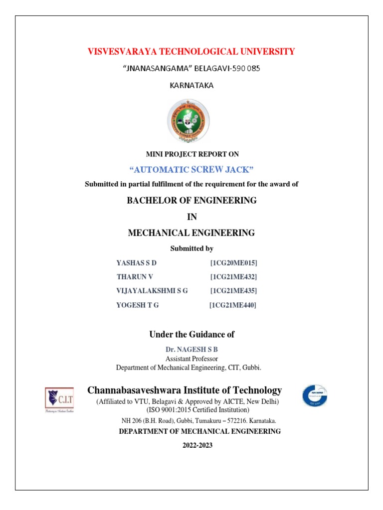 Mini Project Tharun | PDF | Engineering