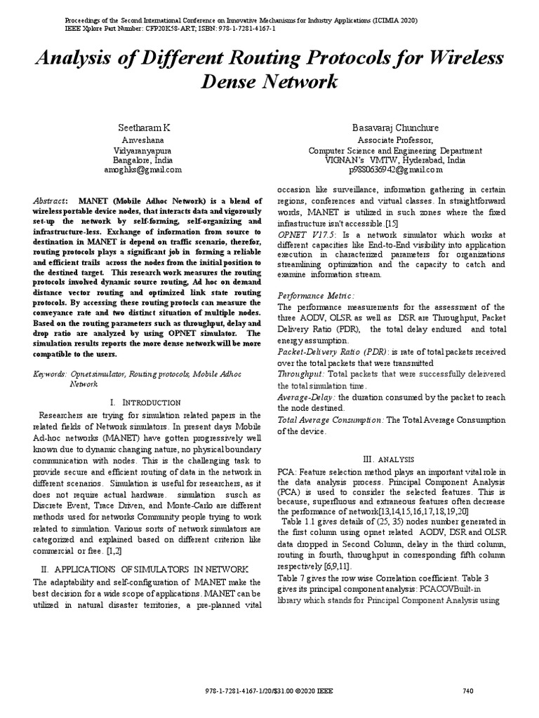 Analysis of Different Routing Protocols For Wireless Dense Network ... Analysis of Different Routing Protocols For Wireless Dense Network ...