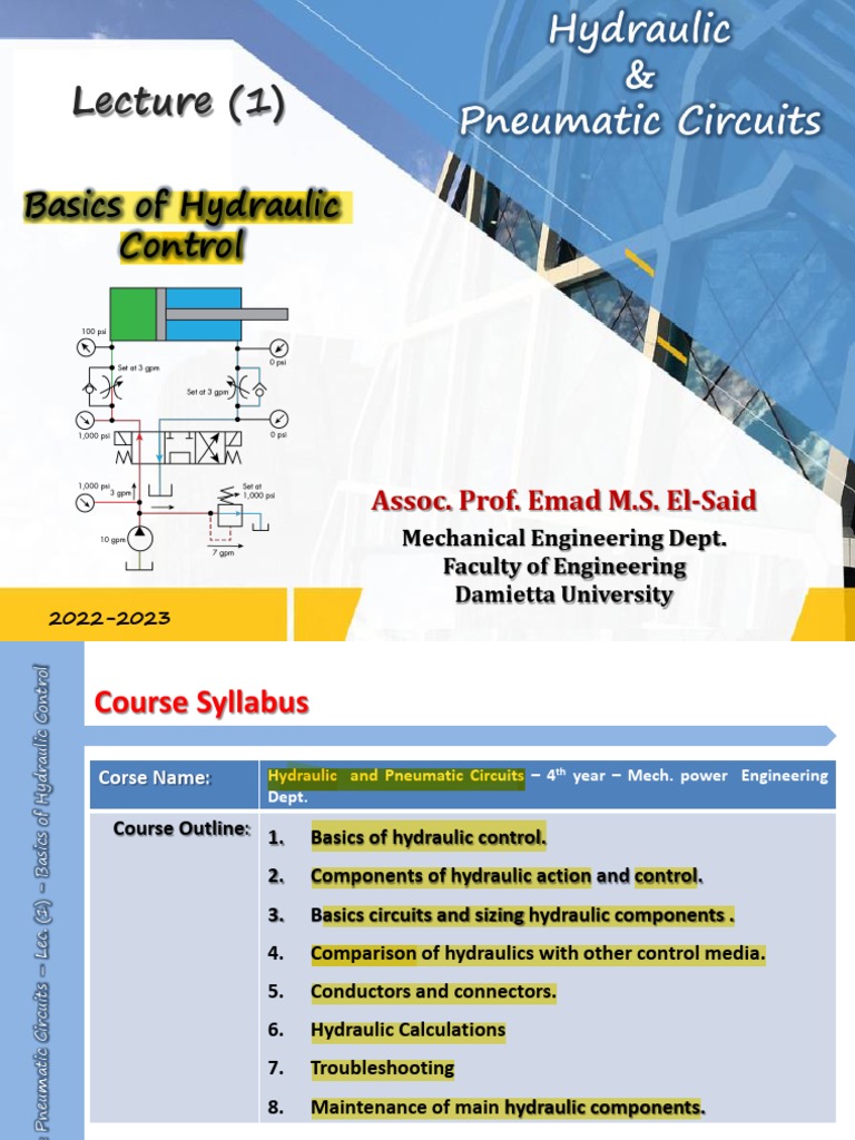 Lec-01-Basics of Hydraulic Control | PDF