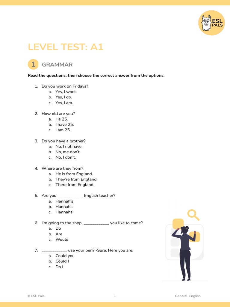 (SV) A1 - Level Test | PDF