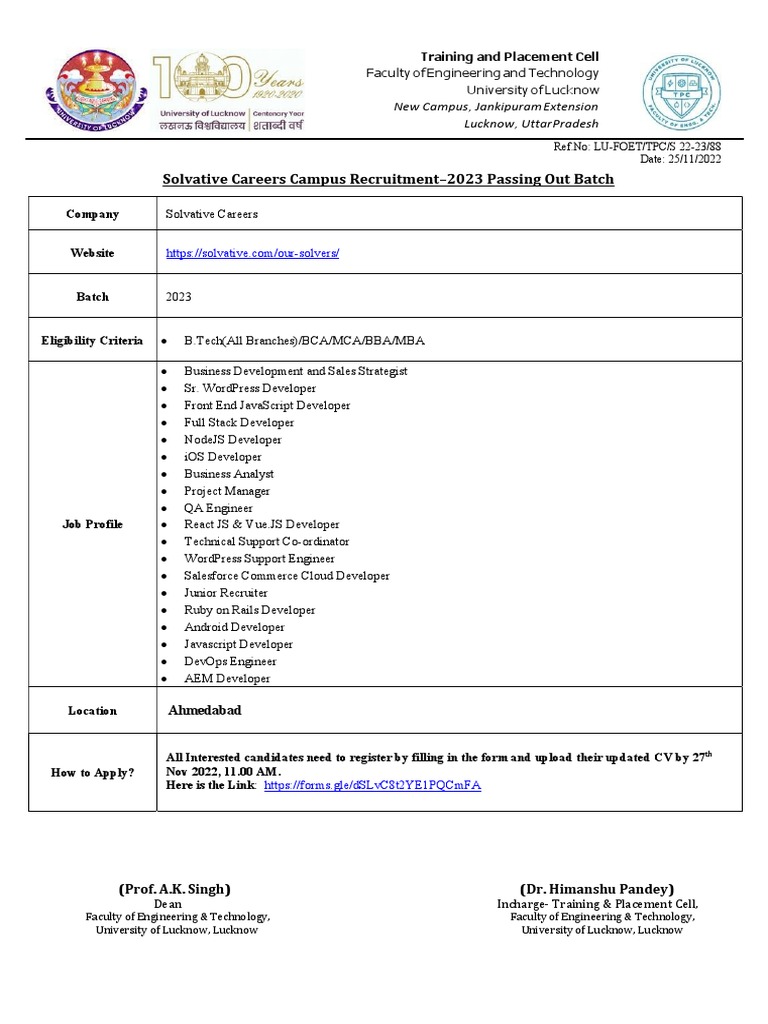 Solvative Careers 2023 Recruitment Notice | PDF | Computer Programming ...