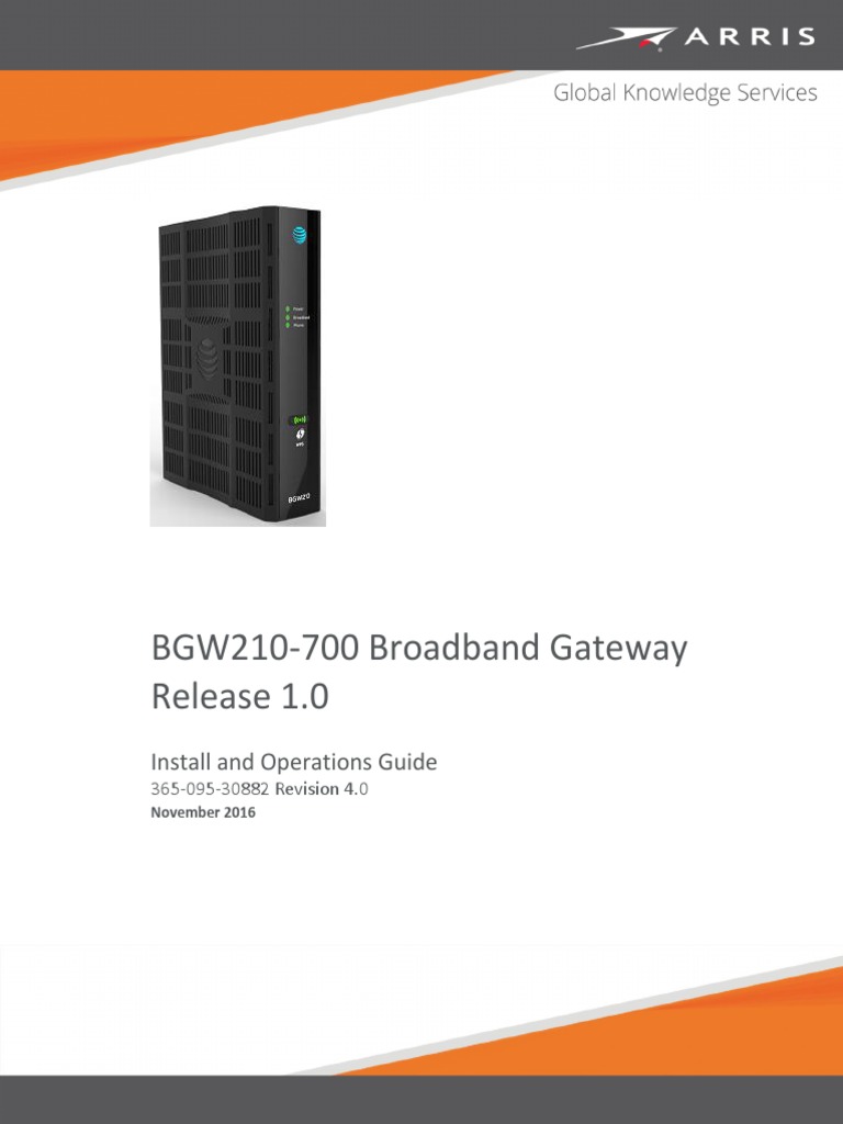 Arris BGW210-700 ATT | PDF | Wi Fi | Broadband