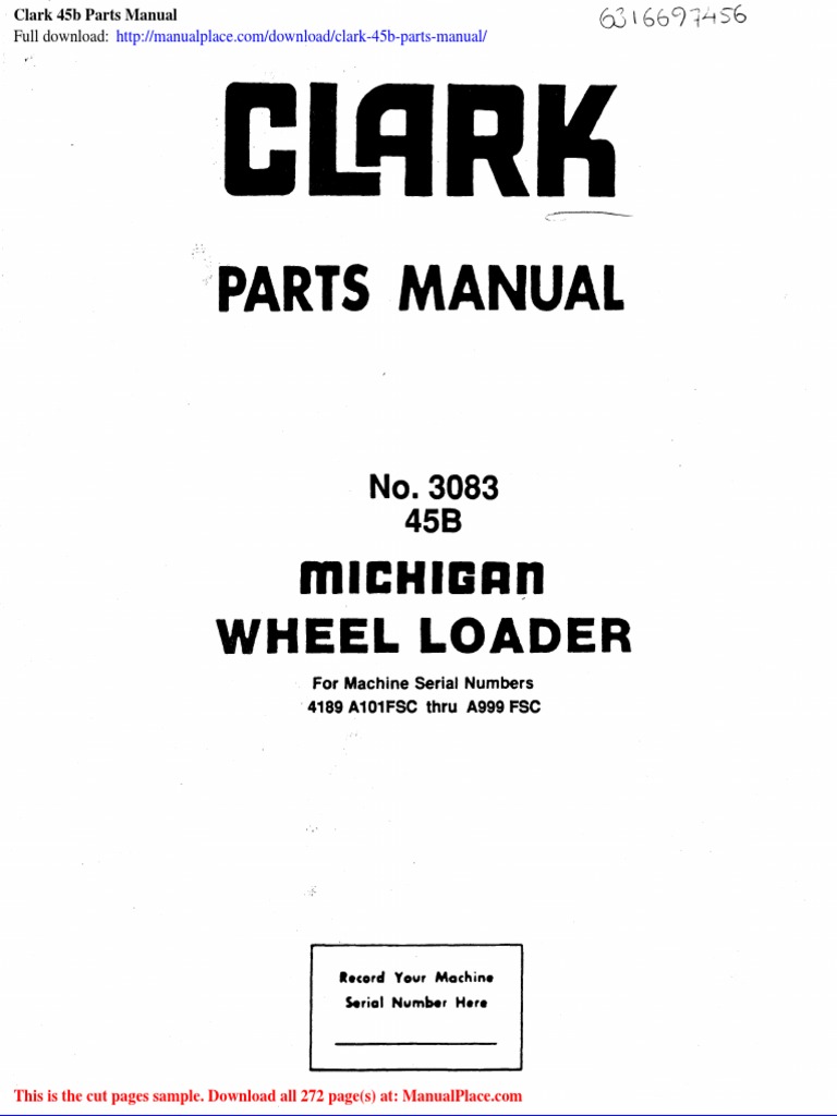 Clark 45b Parts Manual | PDF | Steering | Brake