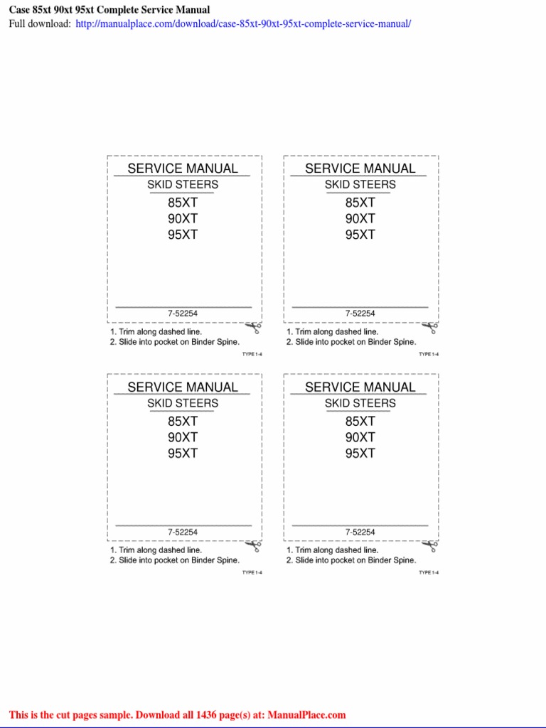 Case 85xt 90xt 95xt Complete Service Manual | PDF | Motor Oil | Machines