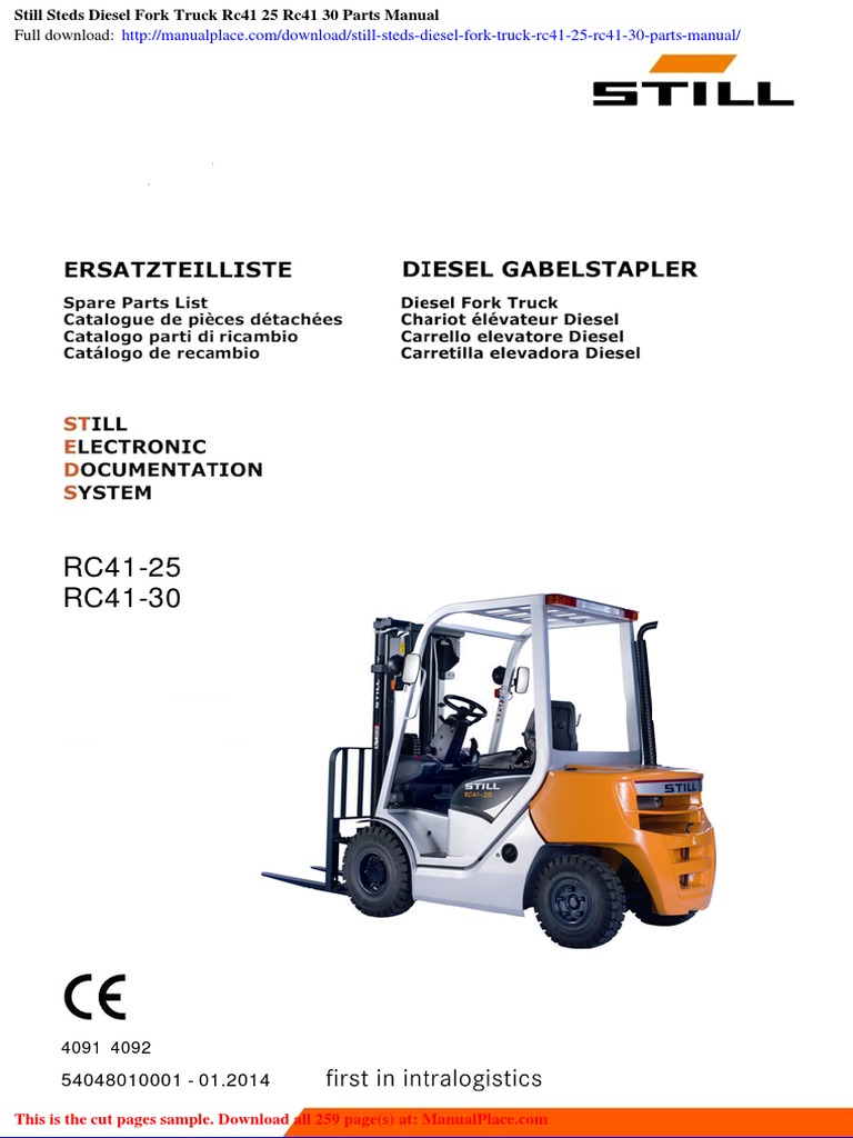 Still RC41 Diesel Fork Truck Parts Manual | PDF | Diesel Engine | Engines