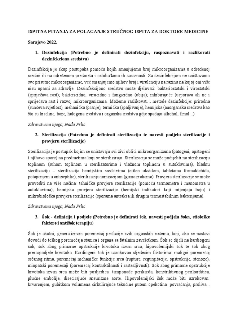 Sarajevo Drzavni 2022 Skripta | PDF