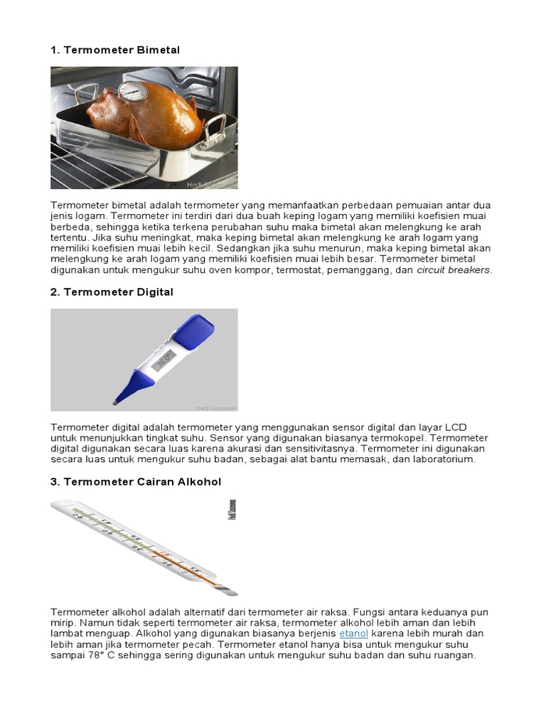 Jenis Termometer | PDF | Griya & Taman | Sains & Matematika