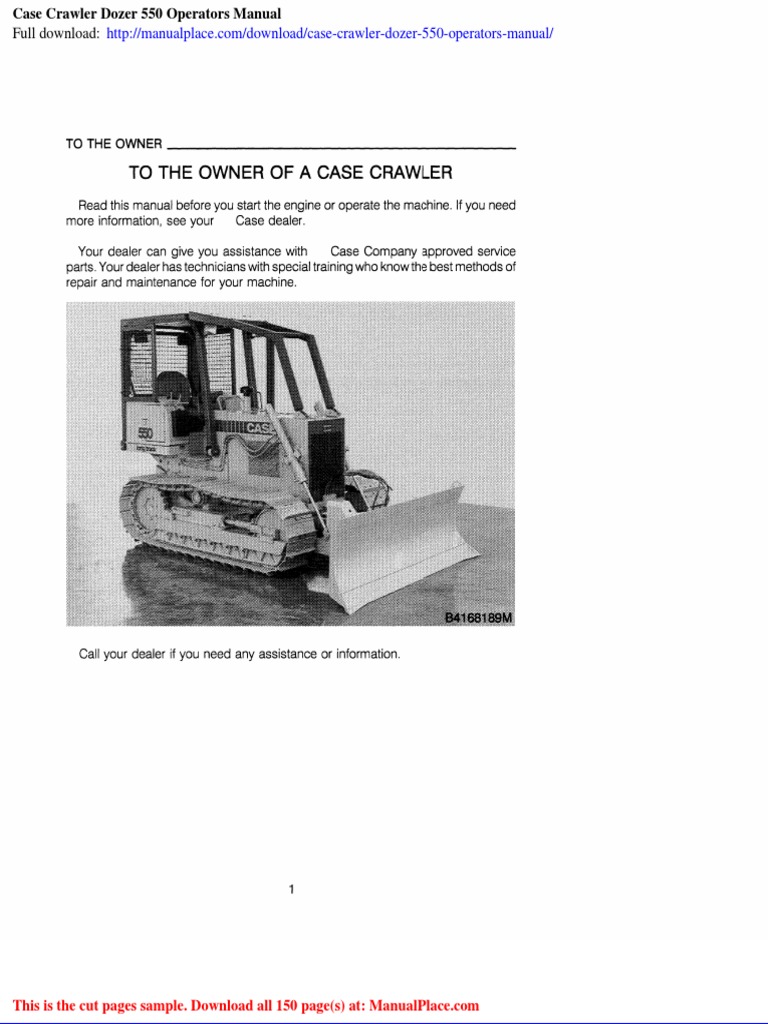 Case Crawler Dozer 550 Operators Manual | PDF