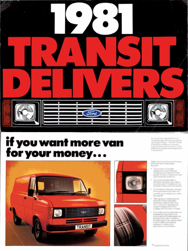 Ford Transit MK2 Originalprospekt 1981 English | PDF | Van | Ford Motor ...