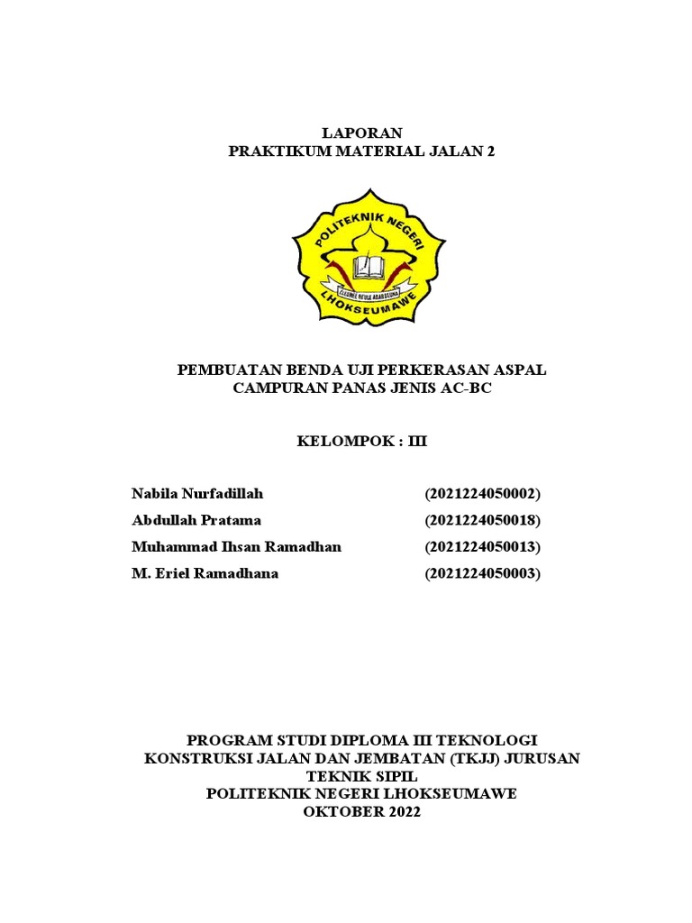 Laporan JLN Raya 2 | PDF