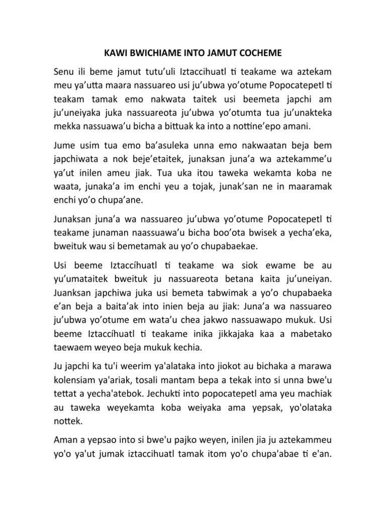 Popocatepetl Into Iztaccíhuatl1 | PDF