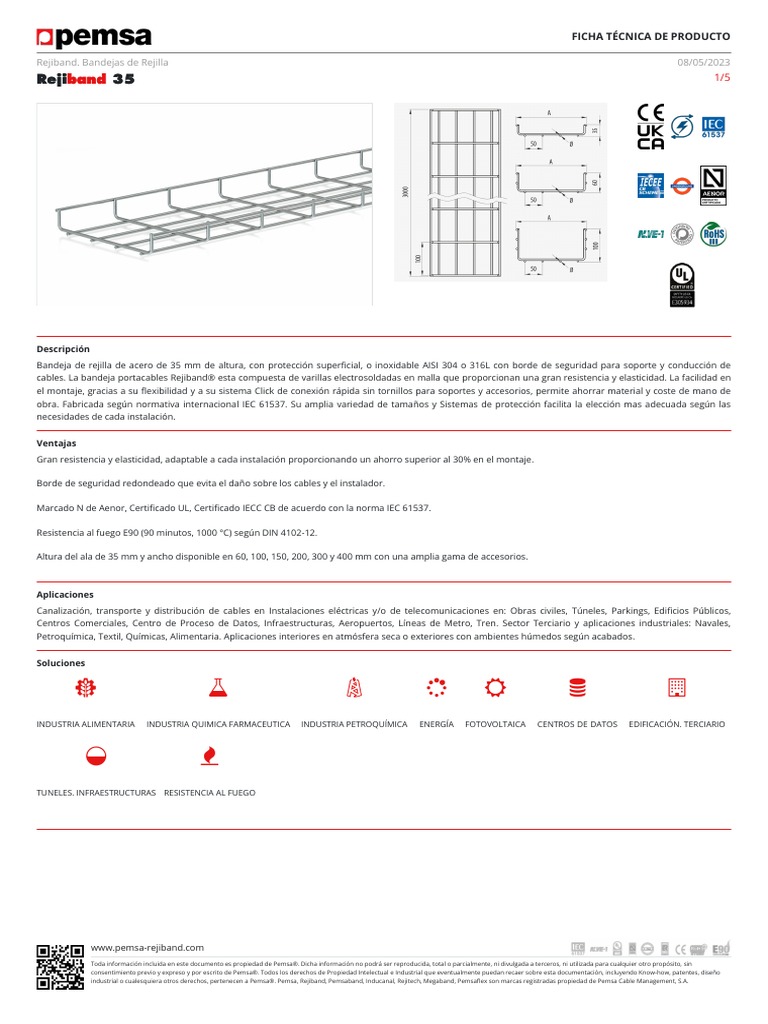 Ficha Tecnica Rejiband 35 | Descargar gratis PDF | Tornillo | Marca ...