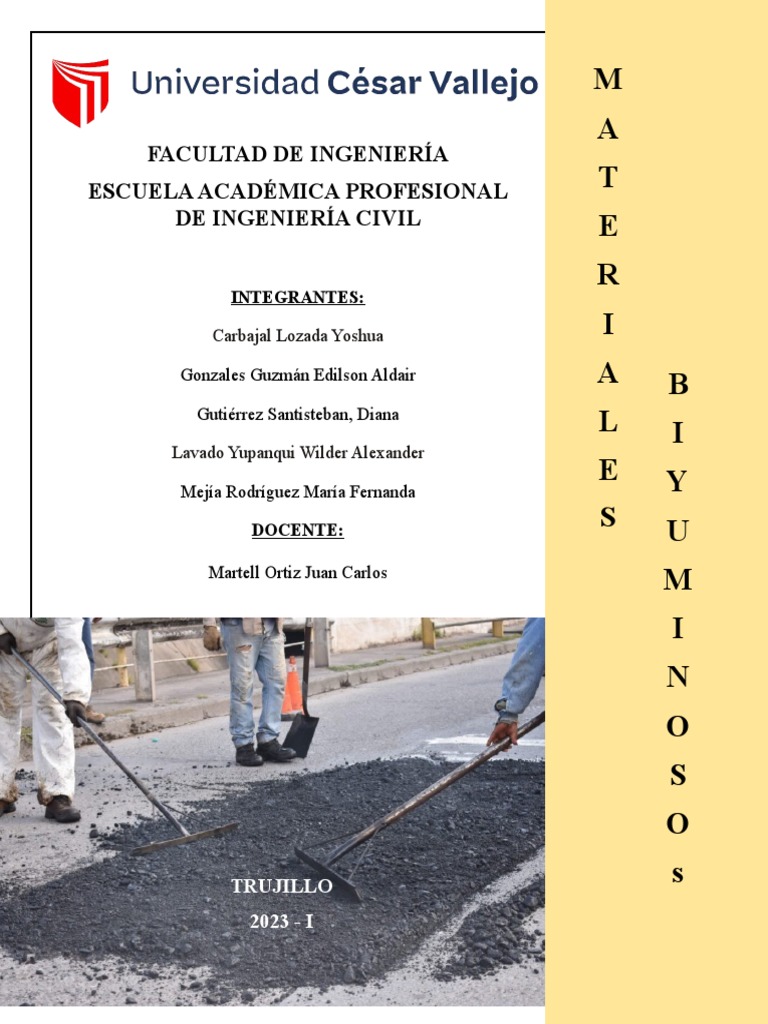 Informe Iii Unidad | PDF | Asfalto | Emulsión Informe Iii Unidad | PDF | Asfalto | Emulsión