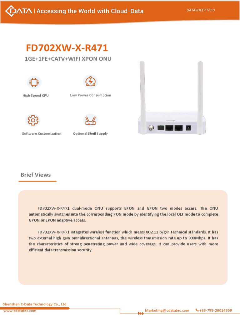 CDATA - Router - ONT | PDF | Information And Communications Technology ...
