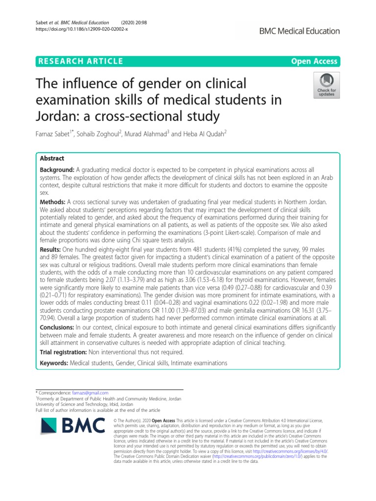 The Influence of Gender On Clinical Examination Skills of Medical ...