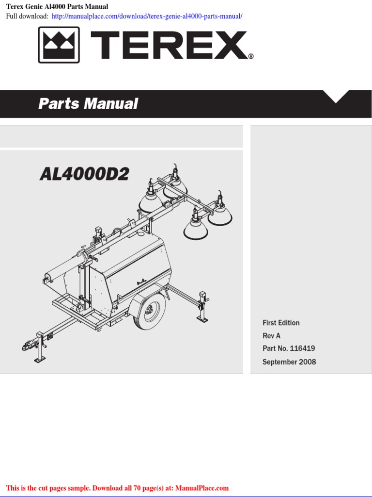 Terex Genie Al4000 Parts Manual | PDF | Fires
