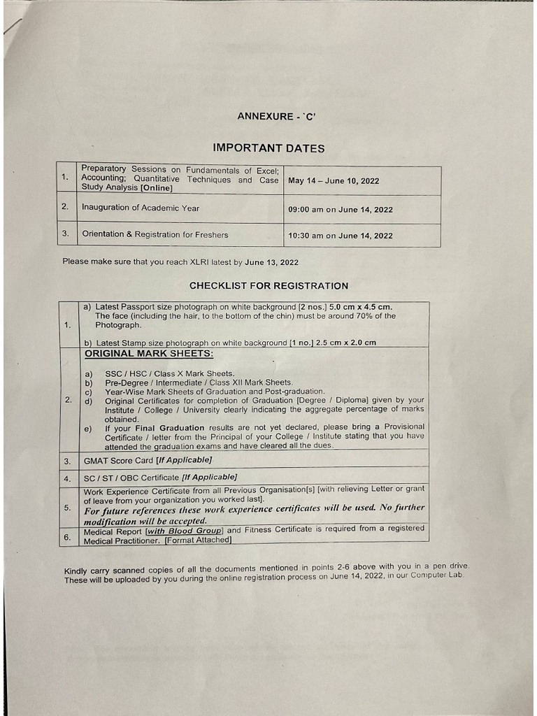 Annexure C registration | PDF