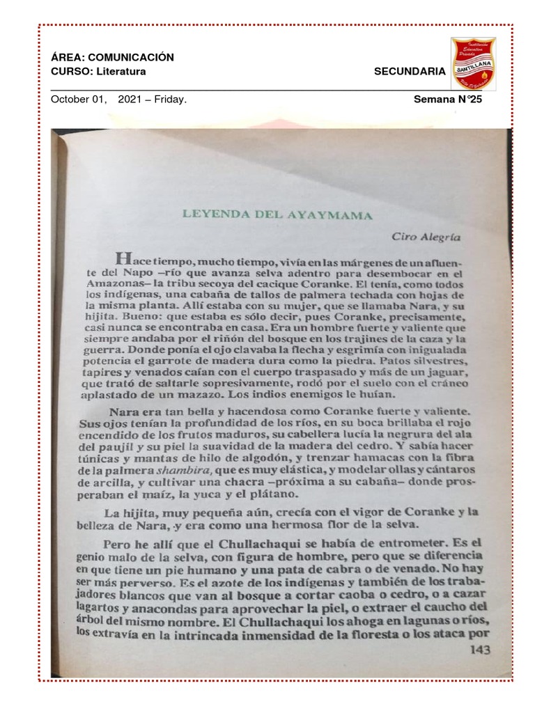 La Leyenda Del Ayaymama | PDF