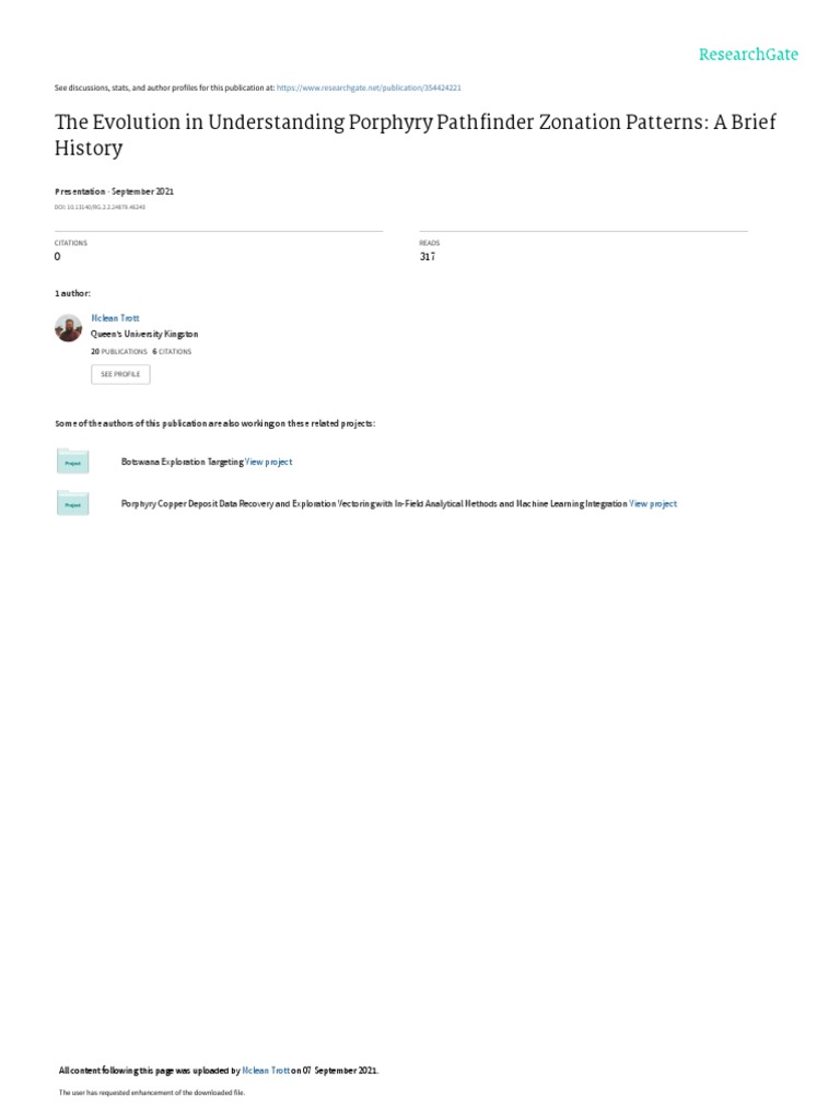 The Evolution in Understanding Porphyry Pathfinder Zonation Patterns ...