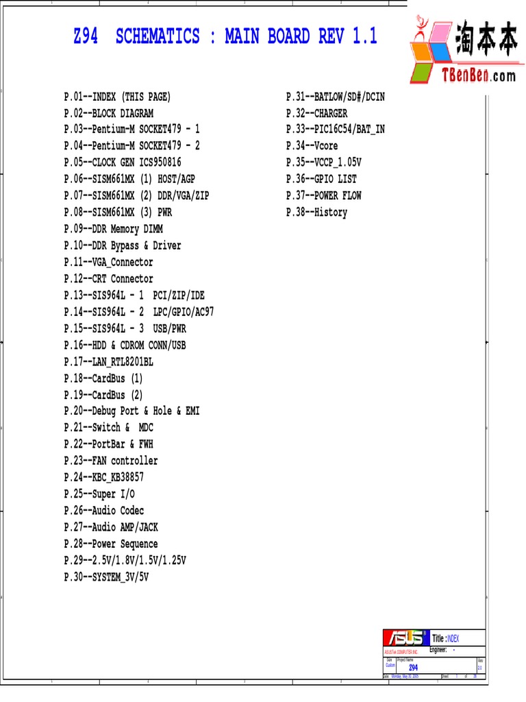 Z94 Schematics: Main Board Rev 1.1: Title | Download Free PDF | Computer Science | Computer ...