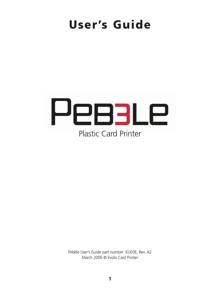 Evolis Pebble 3 Printer User Manual | PDF