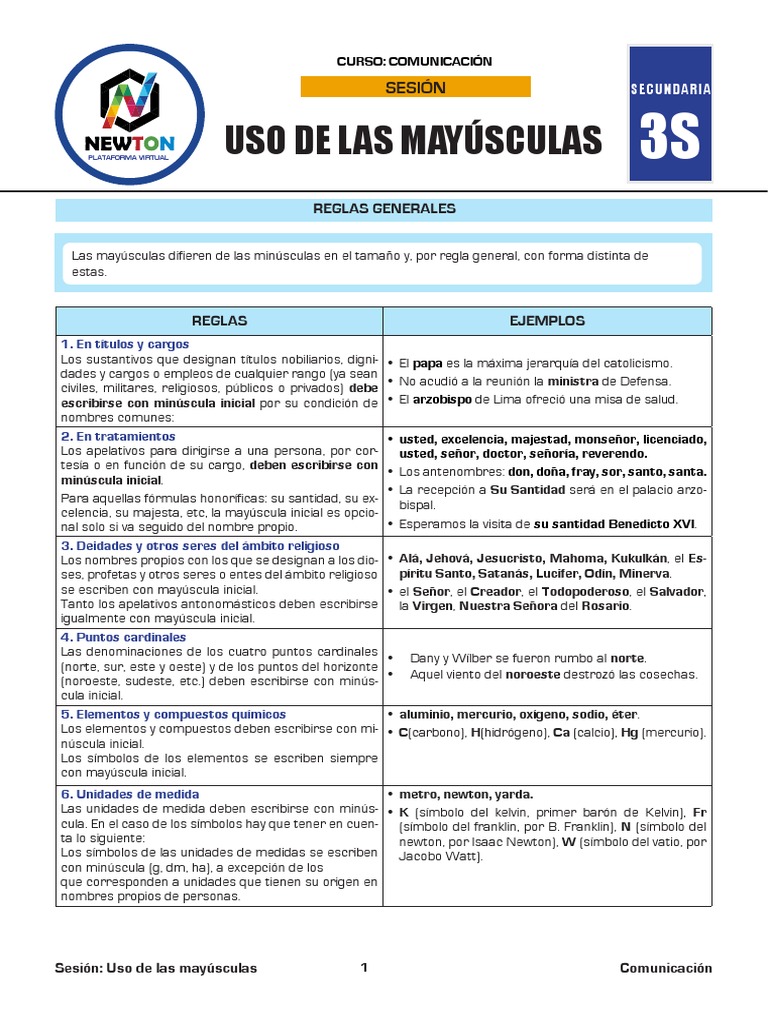 Uso de Las Mayusculas | PDF | Estudios de idiomas extranjeros