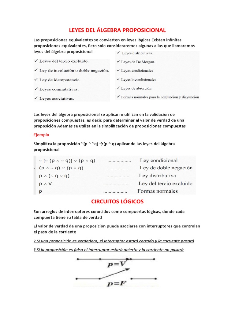 Leyes Del Álgebra Proposicional | PDF | Proposición | Conjunto (Matemáticas)