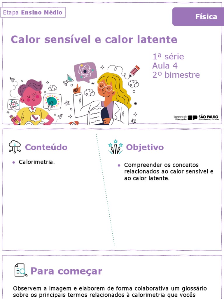 Aula 4 Calor Sensível e Calor Latente | PDF | Calor | Temperatura