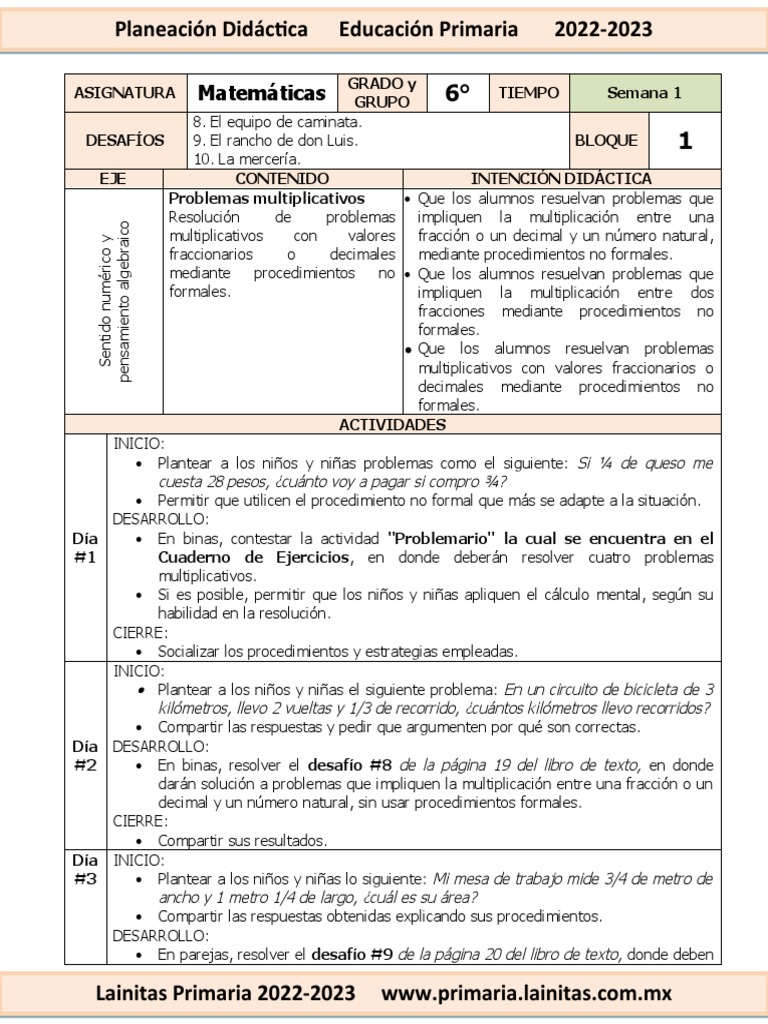 Octubre - 6to Grado Matem Ticas (2022-2023) | PDF | Evaluación | Educación primaria