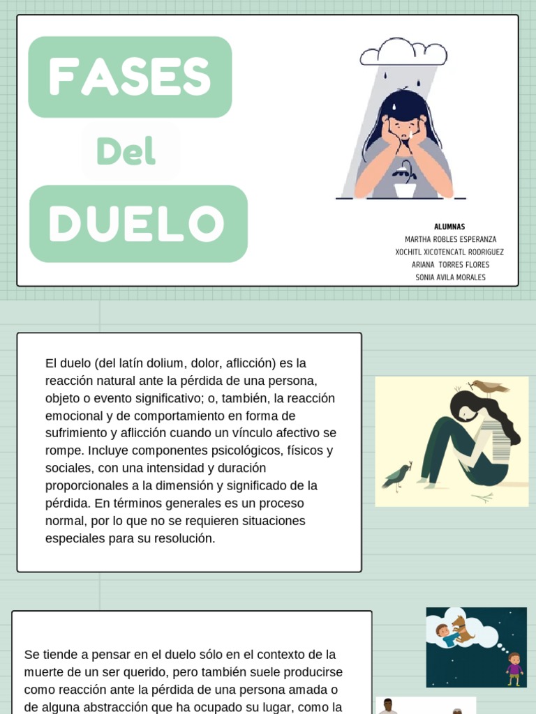 Etapas y Tipos de Duelo Explicados | PDF | Dolor | Sicología