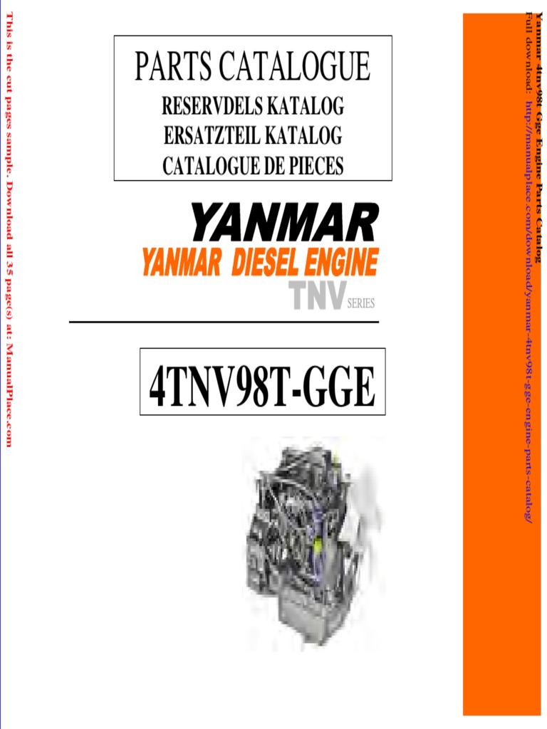 Yanmar 4tnv98t Gge Engine Parts Catalog | PDF | Internal Combustion ...