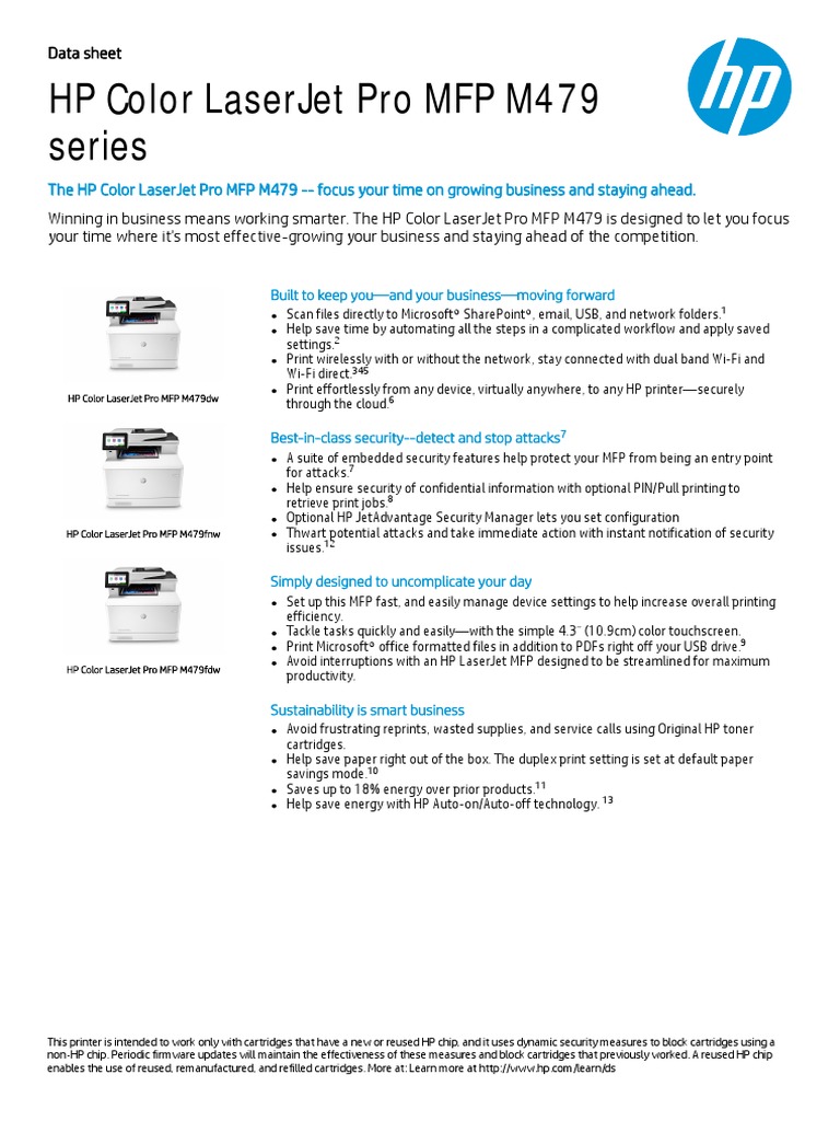 HP Color LaserJet Pro m479 | PDF