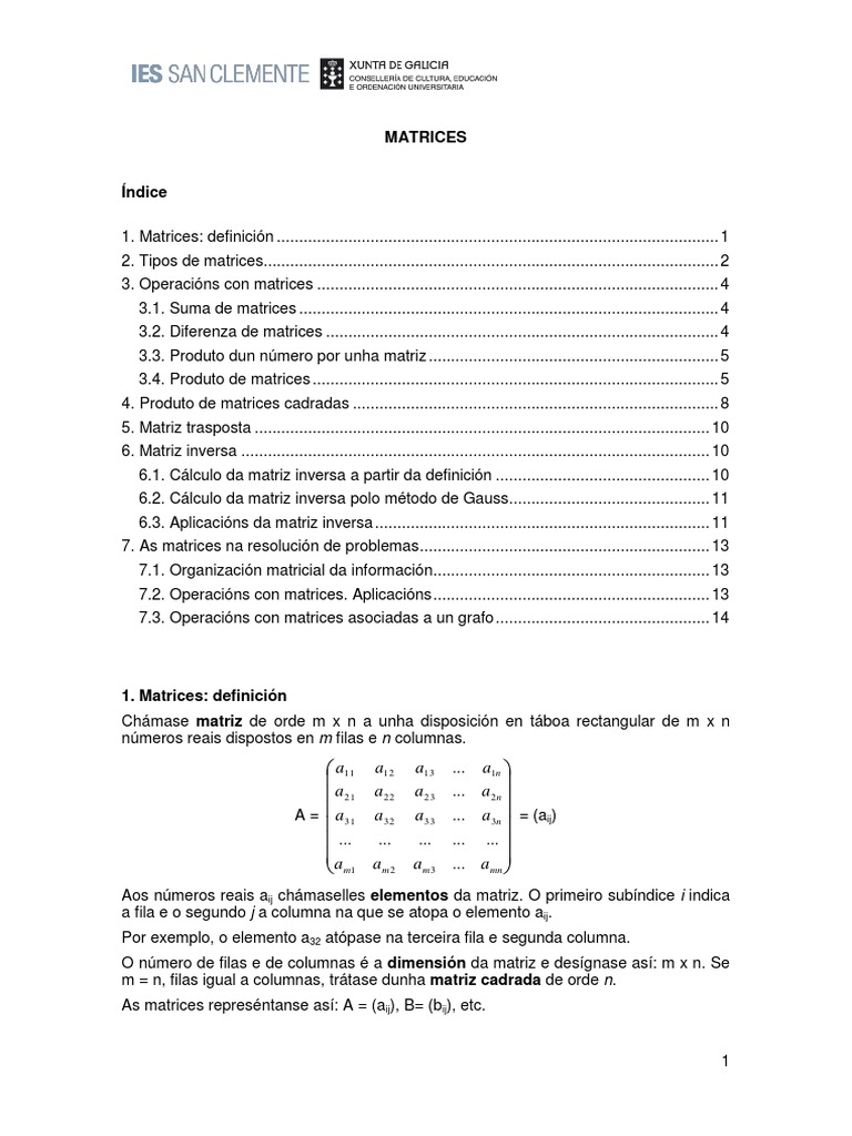 Matrices 1 | PDF
