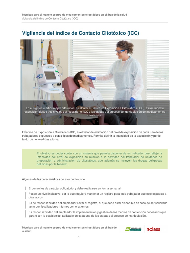 Vigilancia Del Indice de Contacto Citotoxico | PDF | Quimioterapia ...