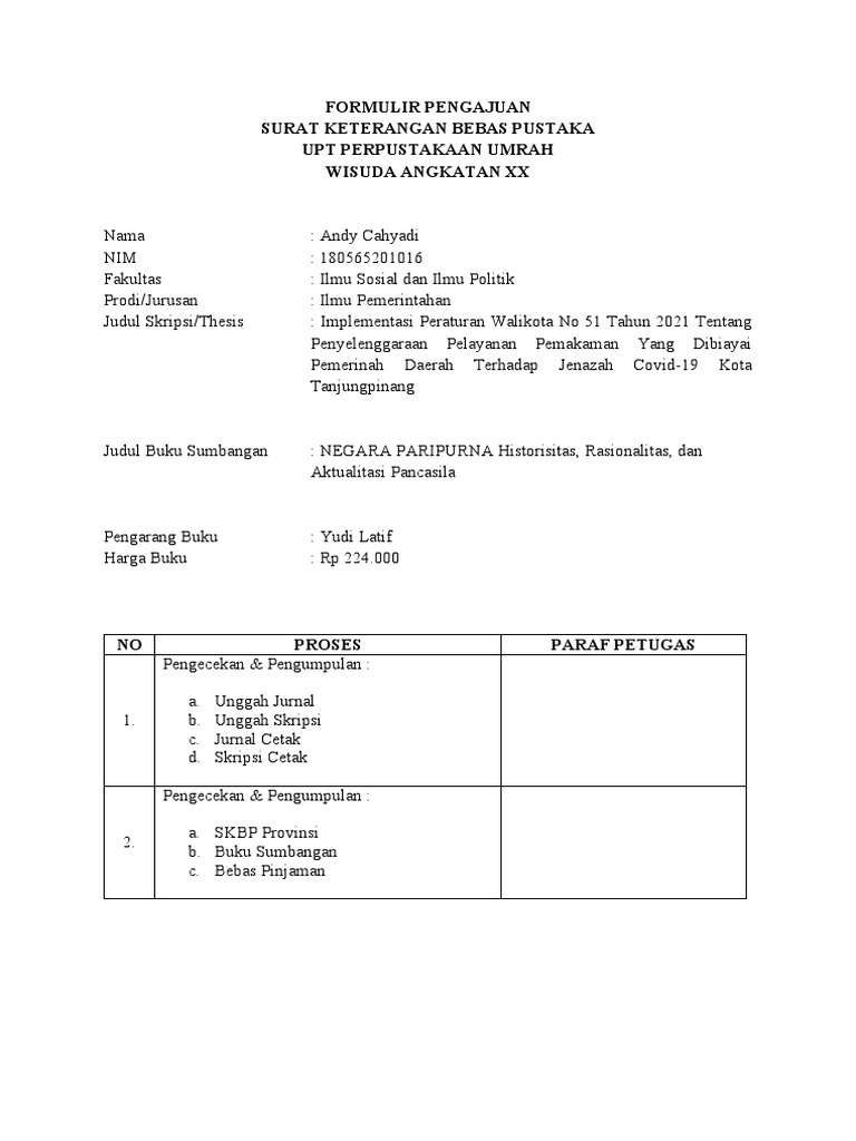 FORMULIR PENGAJUAN SKBP | PDF