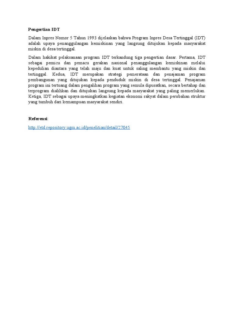 Pengertian IDT | PDF