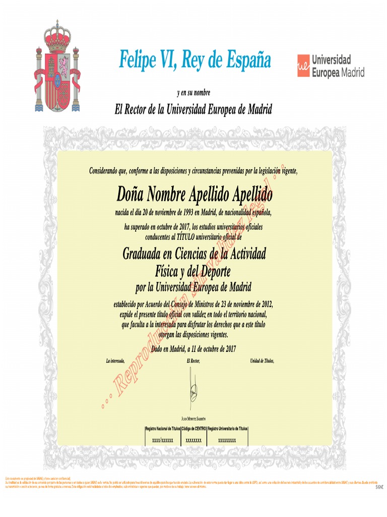Muestra Título Oficial UE | PDF