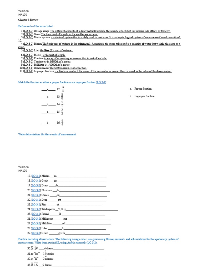 Apothecary Measurement Conversions | PDF
