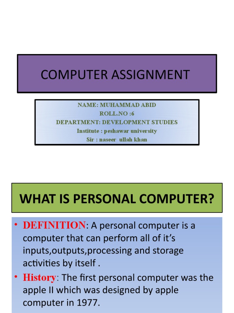 Computer Assignment | PDF | Tablet Computer | Smartphone