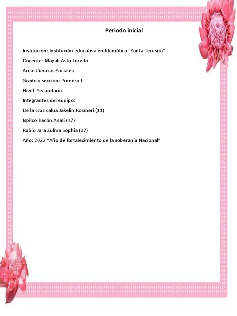 Periodo Inicial | PDF | Agricultura | Perú