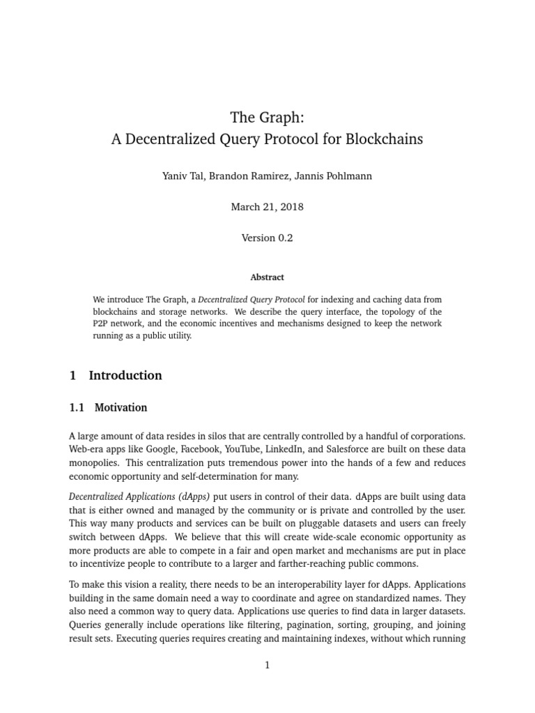 The Graph Whitepaper | PDF | Peer To Peer | Computer Network The Graph Whitepaper | PDF | Peer To Peer | Computer Network
