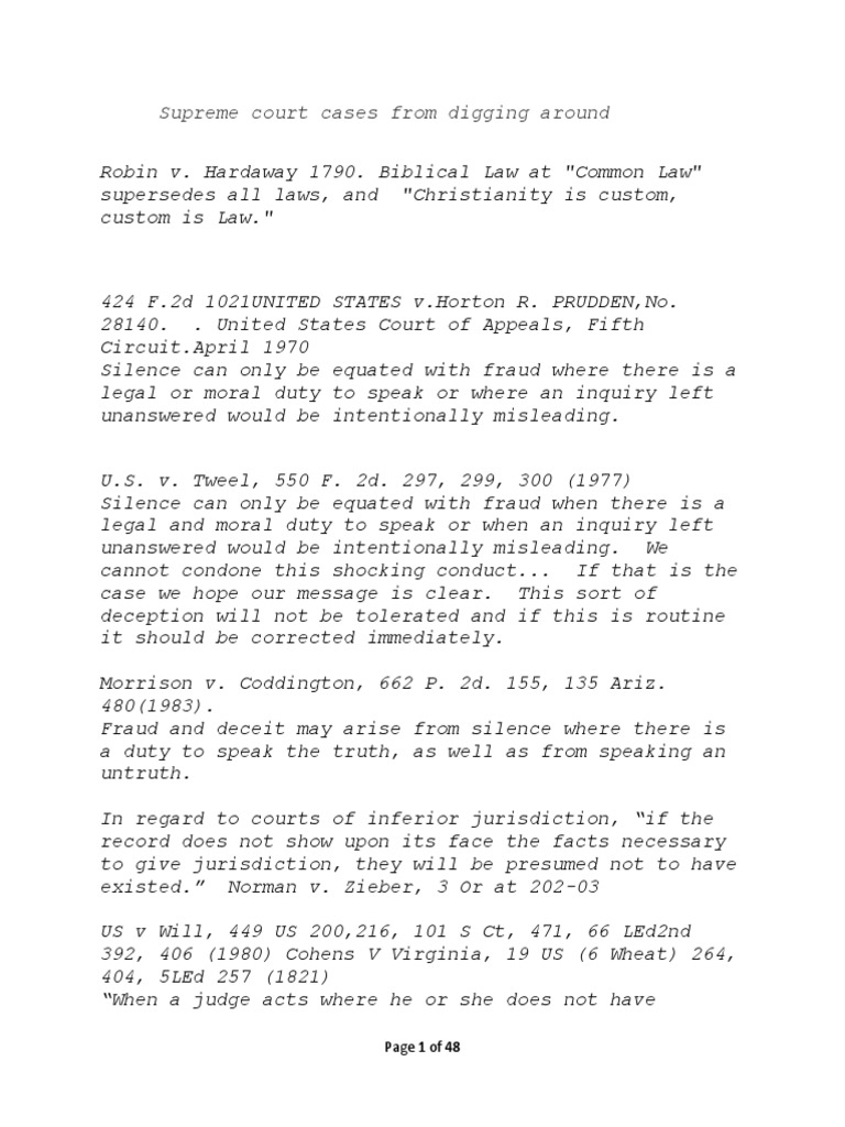 Supreme Court Cases From Digging Around | PDF