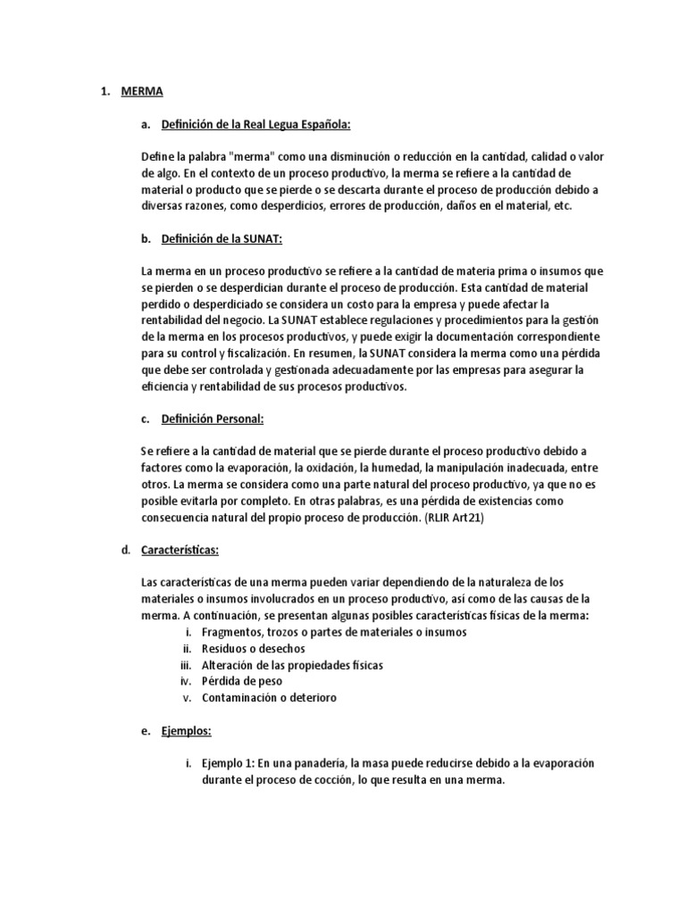 Merma y Desmedro en Contabilidad | PDF | Negocios
