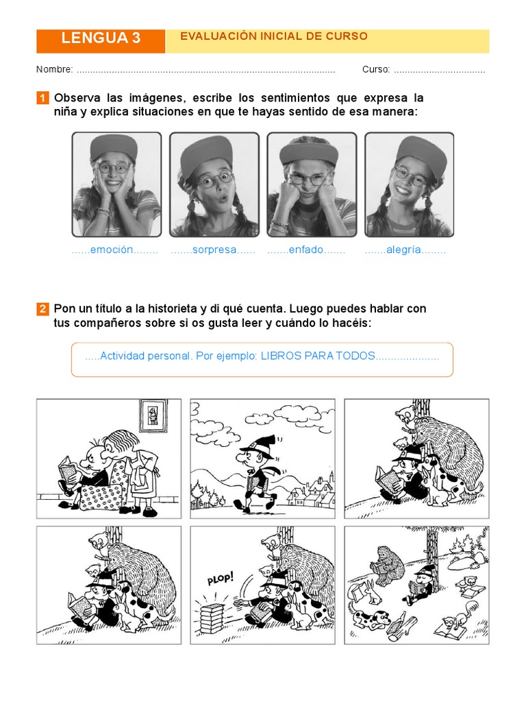 Lengua 3 A Ev Inic Curso Sol 001 | PDF
