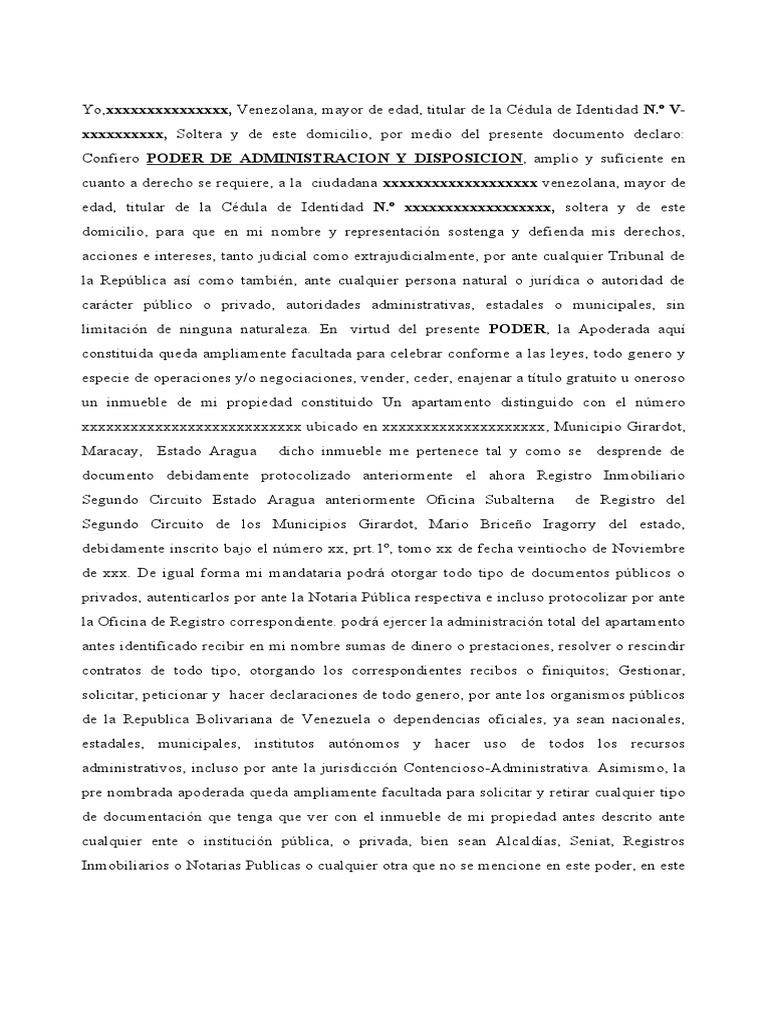 Modelo Poder de Adminstracion | PDF