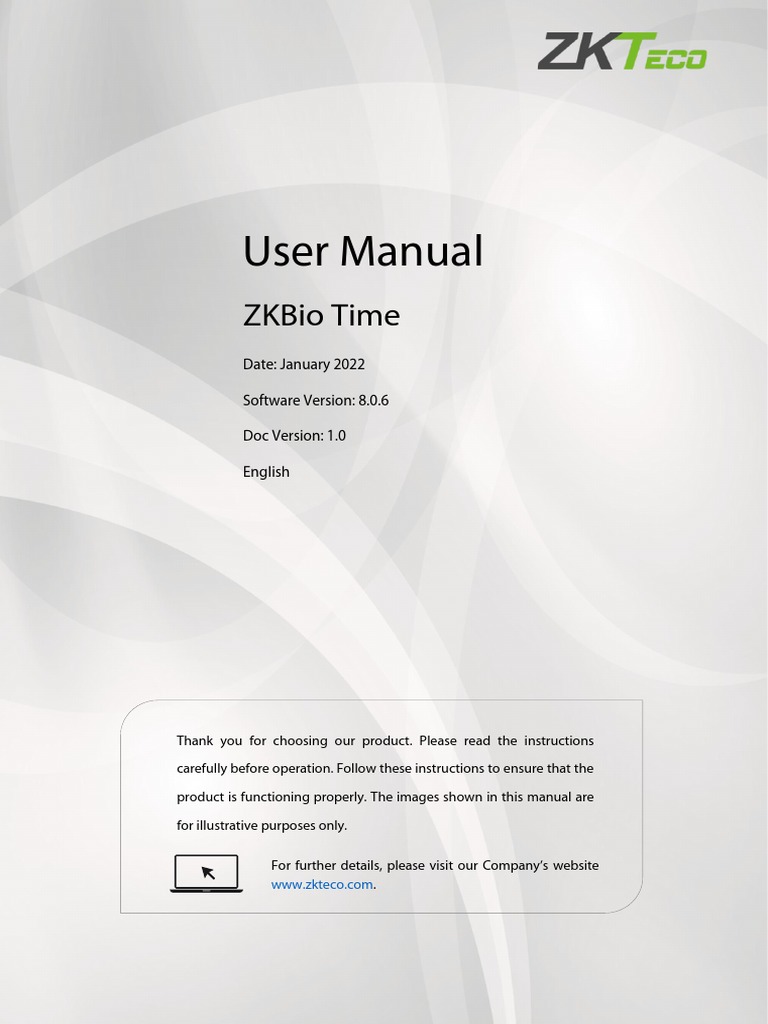 ZKBio Time User Manual | PDF | Authentication | Graphical User Interfaces