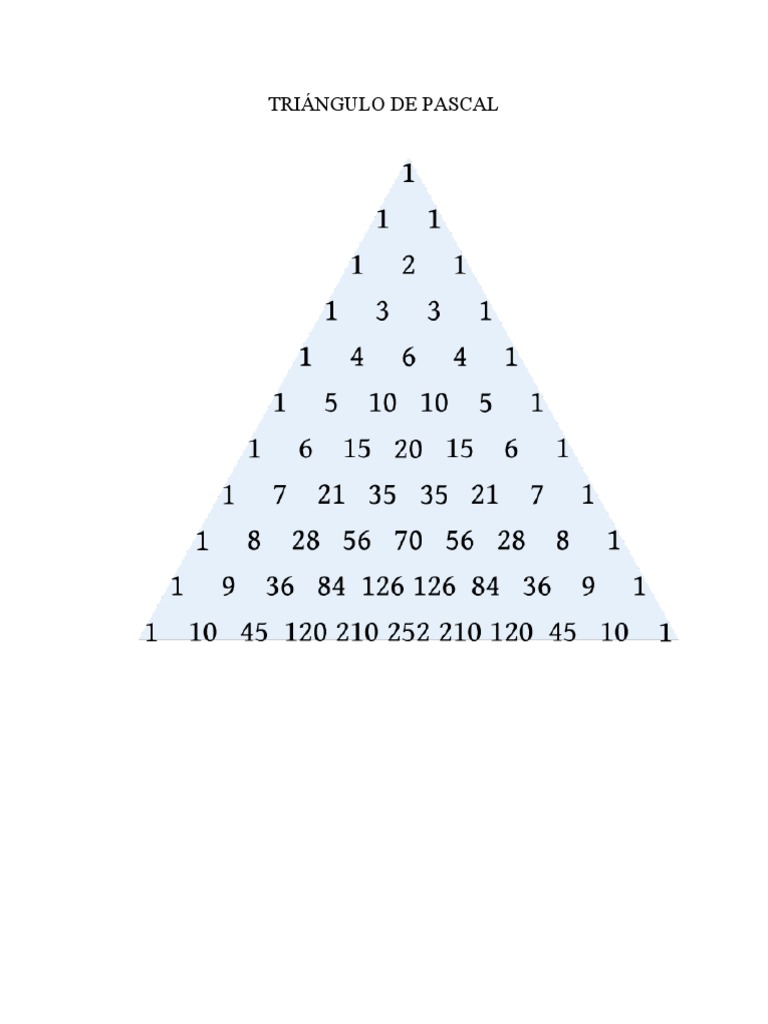 TRIÁNGULO DE PASCAL | PDF TRIÁNGULO DE PASCAL | PDF